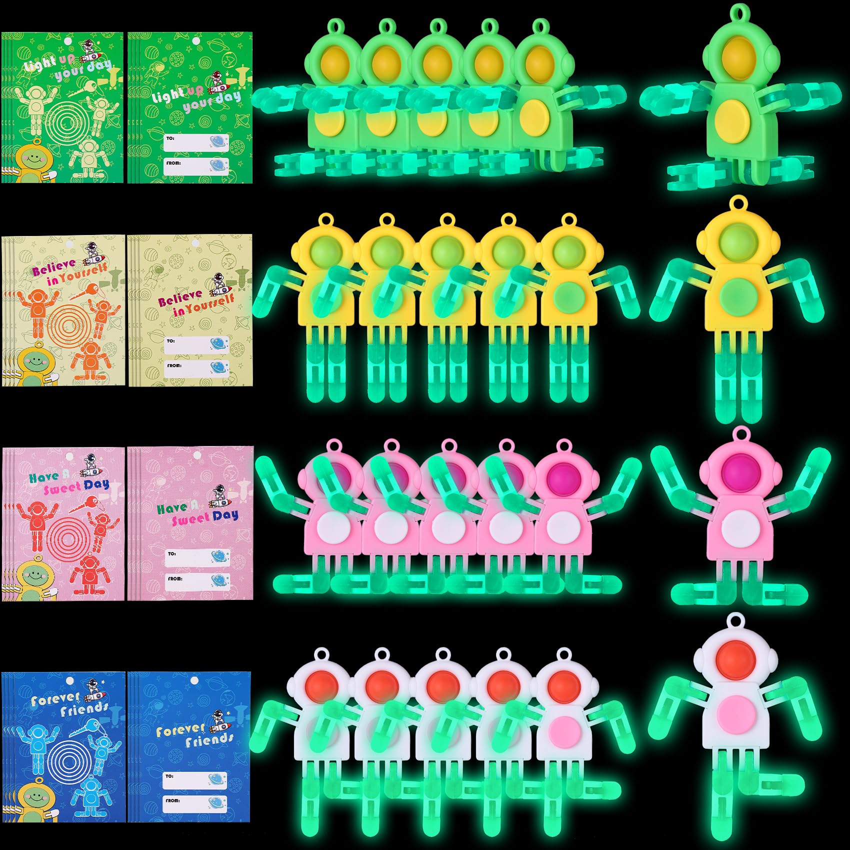 Amazon.com: 24Pcs Pop Fidget Spinners Bulk - DIY Deformable Astronaut ...