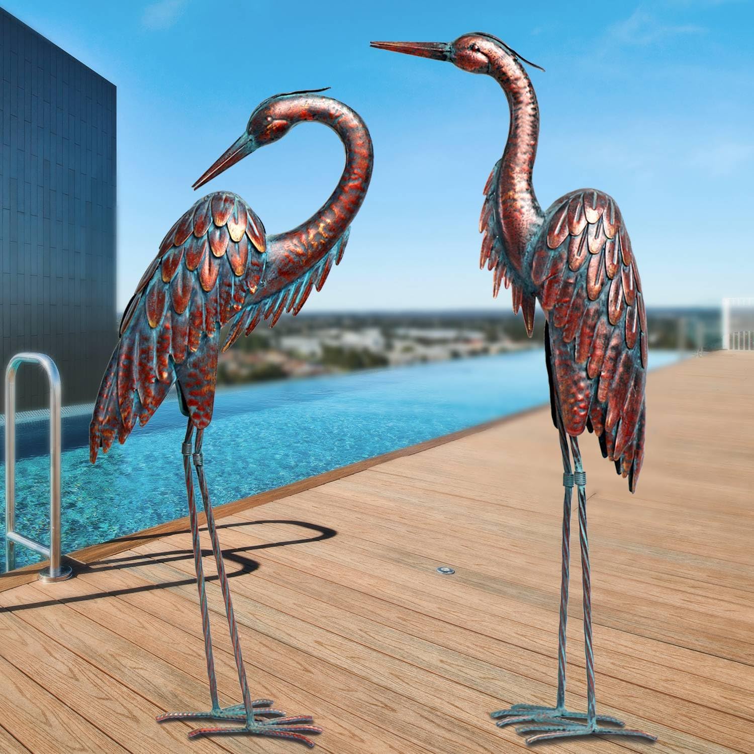 Amazon.com : Crane Pair Statue : Outdoor Statues : Patio, Lawn & Garden