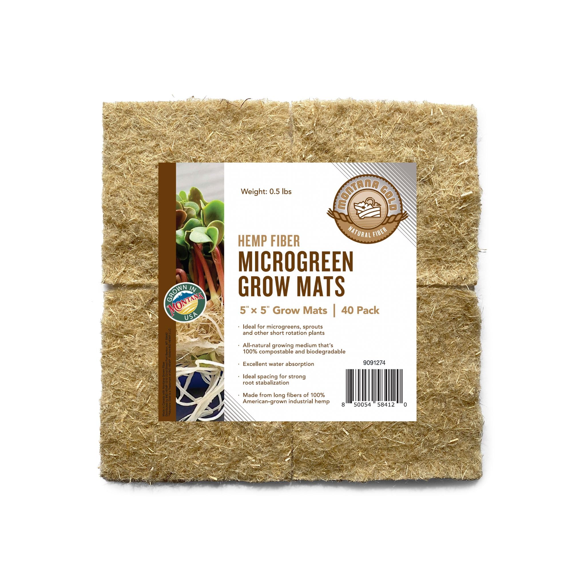 Amazon.com : All-Natural Hemp Mat for Growing Microgreens 5" x 5 ...