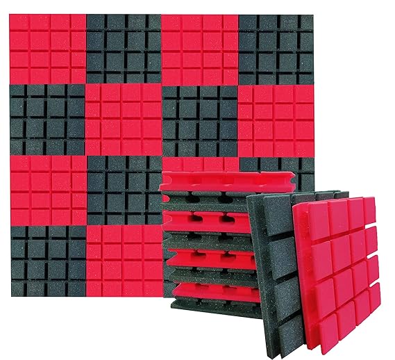 TECHBLAZE Sound Absorber for Room Black & Red Turbo Sound Proof Panels ...