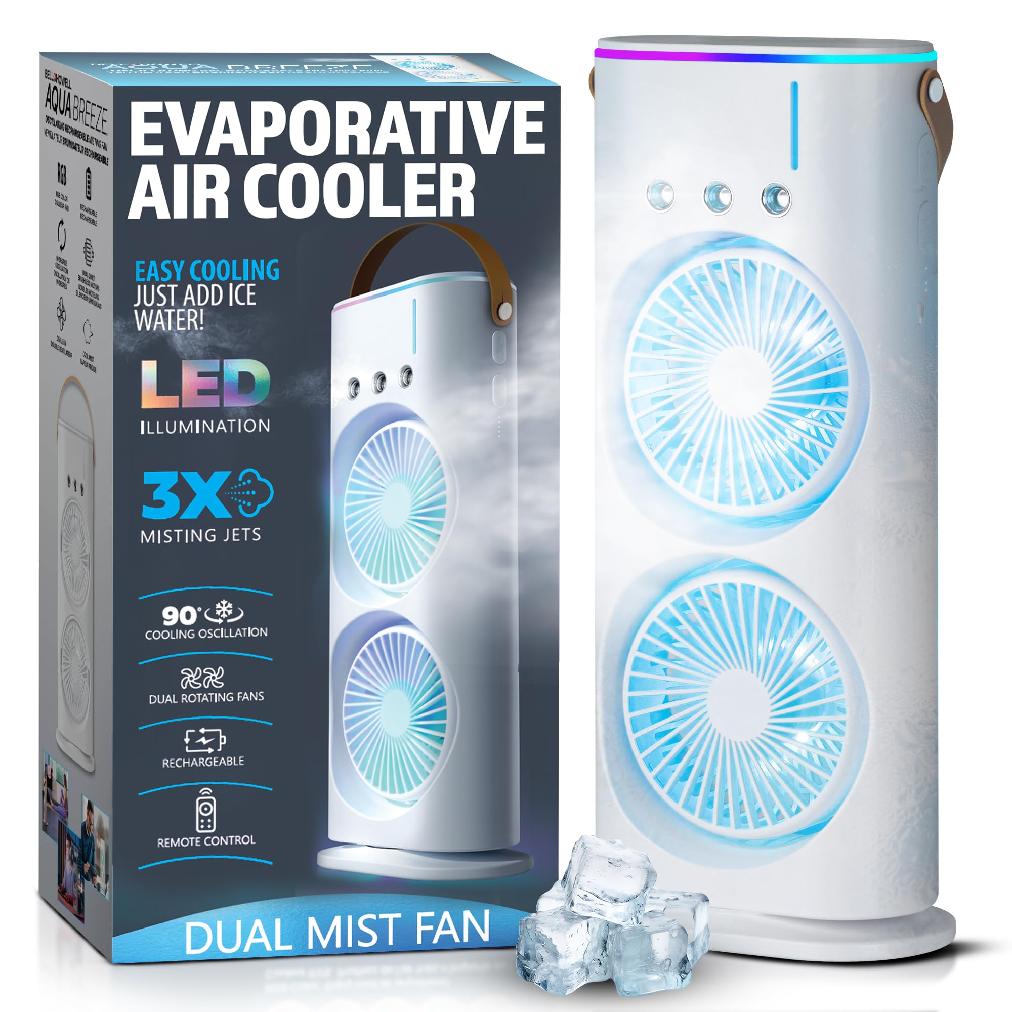 Amazon.com: Aqua Air Misting Fan Portable Rechargeable Cooling Fan ...