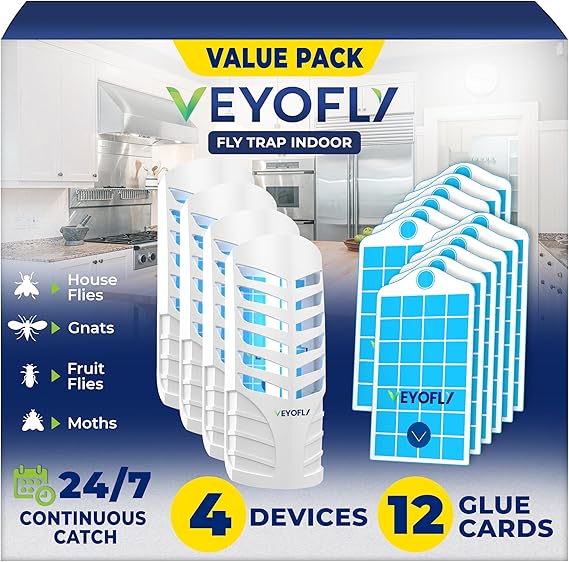 Amazon.com : VEYOFLY Fruit Fly Traps for Indoors, Fly Trap Indoor, (4 ...