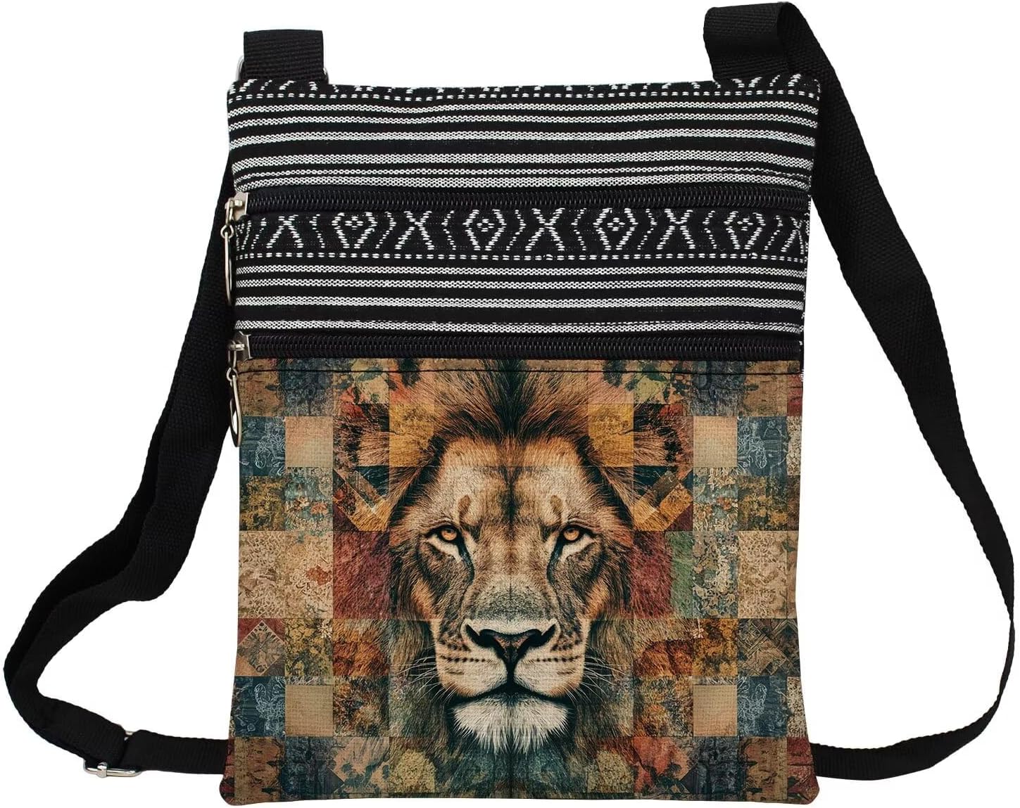 LiuenMgg Ethnic Lion Messenger Bag Small Ethnic Pattern Printed ...