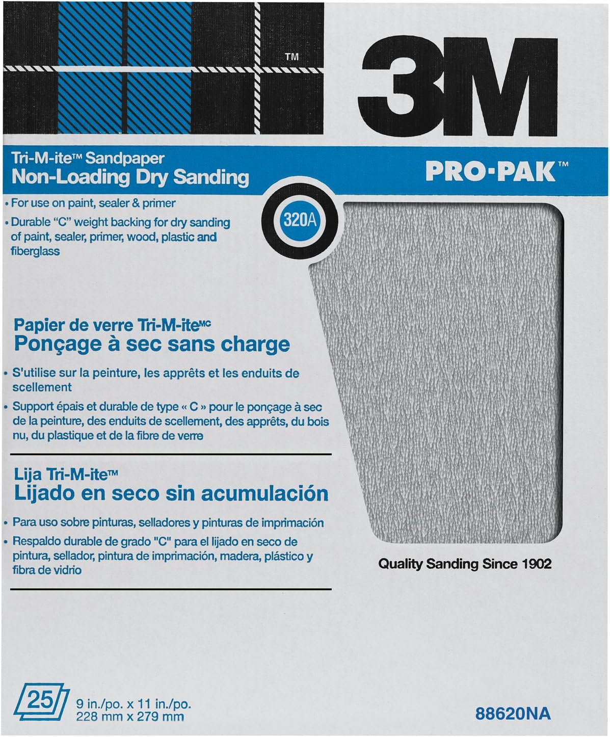 3M 30080 88620NA Sand Paper, 9" x 11", Gray - Sandpaper Sheets - Amazon.com