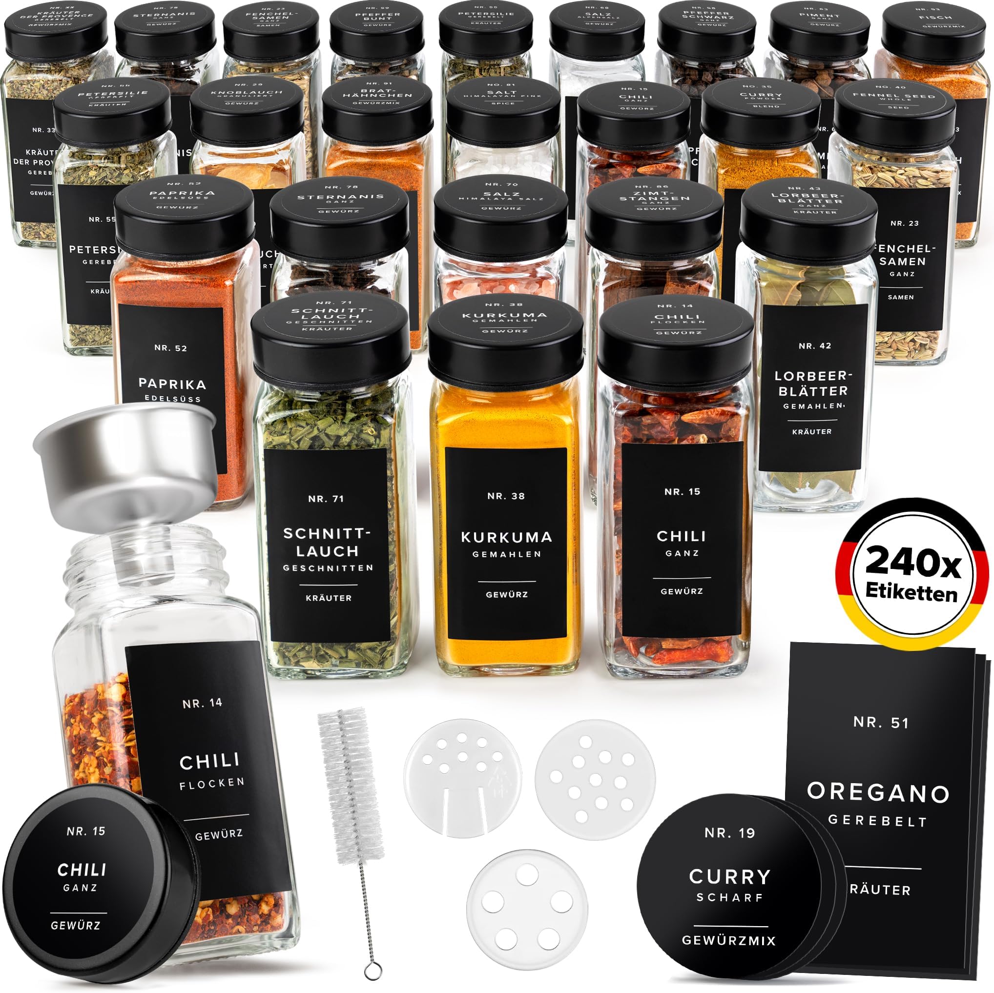 COMFORDER Gewürzgläser Set (25 Stück), Gewürz Organizer mit ...