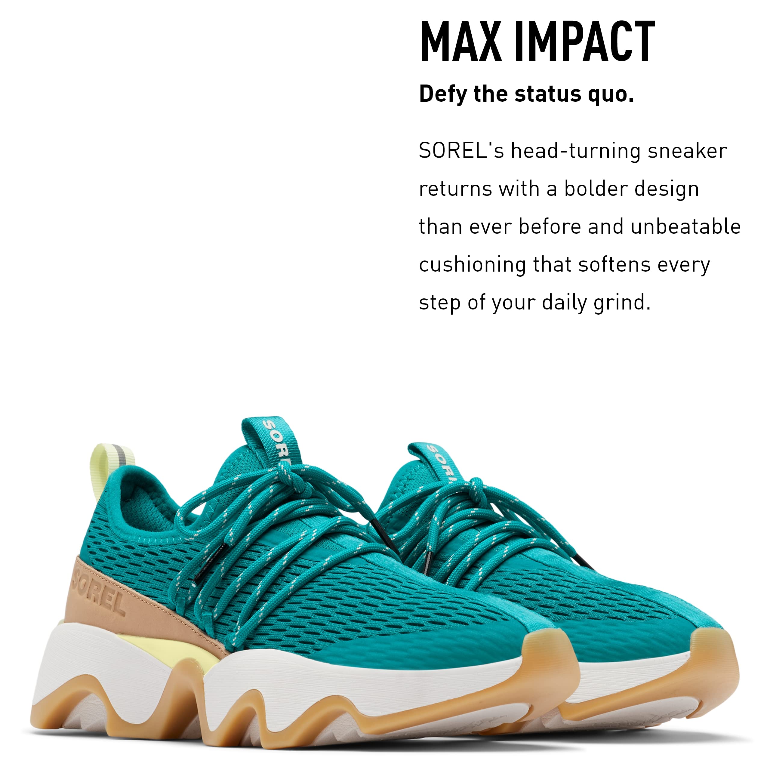 Snapklik.com : Sorel Womens Kinetic Impact II Lace Sneaker - Teal Chloride