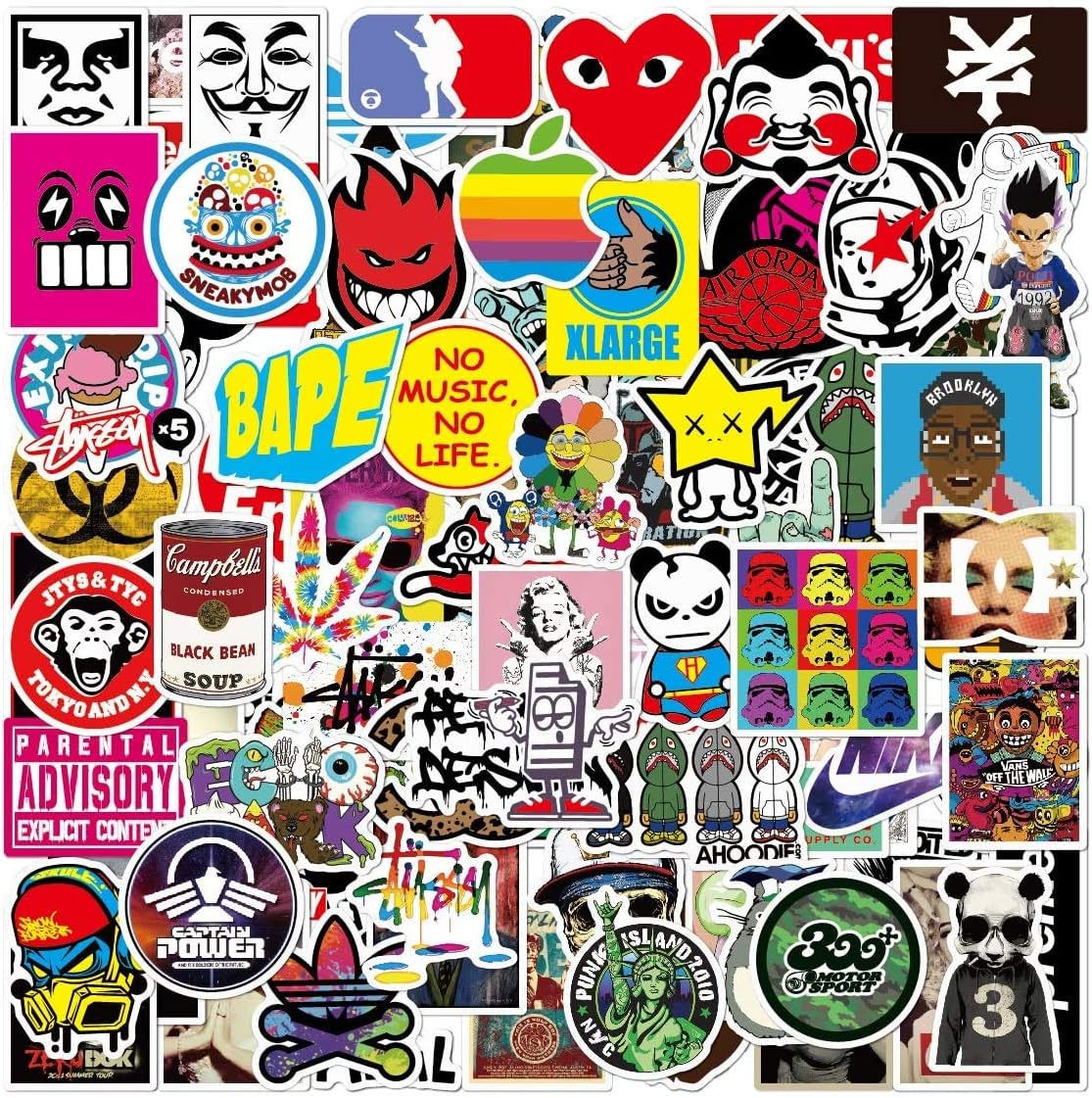 LZLPACKING Cool Brand Stickers 100 Pack Decals for Laptop Computer ...