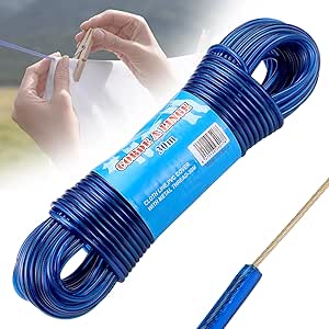 30m Washing Line Rope, Heavy Duty Clothes Line Steel Core, Strong ...