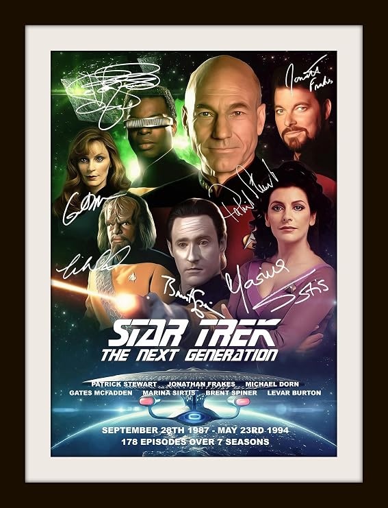 Star Trek The Next Generation Cast Signed/Autographed Print, 29.7cm x ...