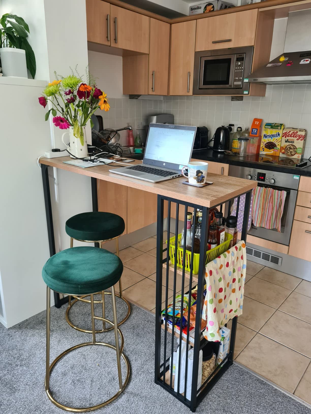 WOLTU Kitchen Bar Counter Table Bistro Table Breakfast Dining Table ...