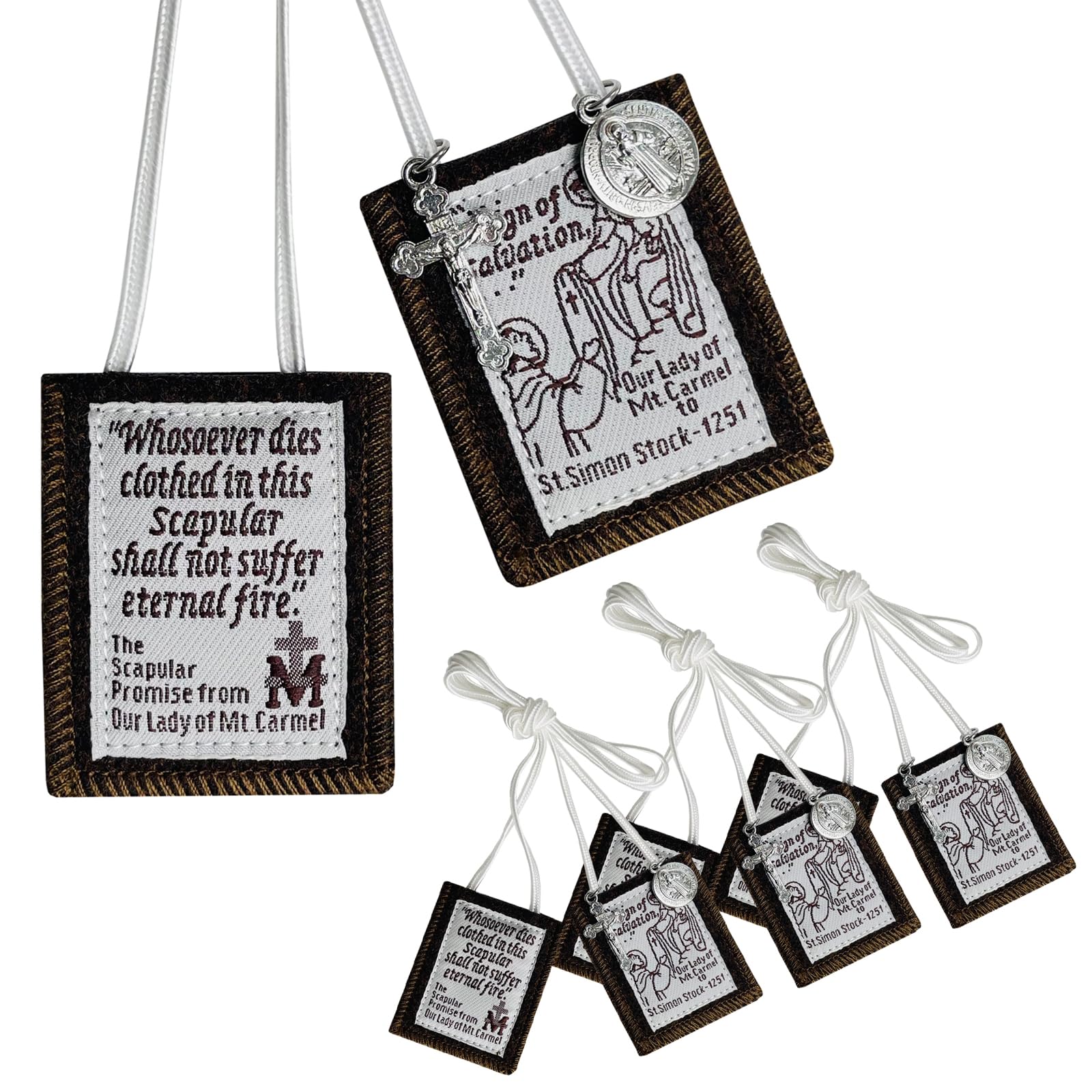 Buy TALPGOD Scapulars Catholic, 3 Pack Bulk Brown Scapular Of Our Lady ...