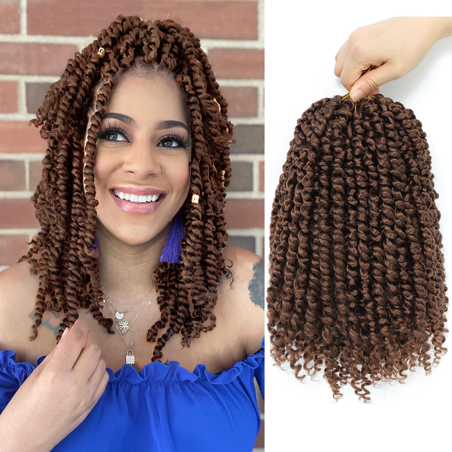 Amazon.com : Passion Twist Crochet Hair 10Inch Passion Twist Hair 8 ...