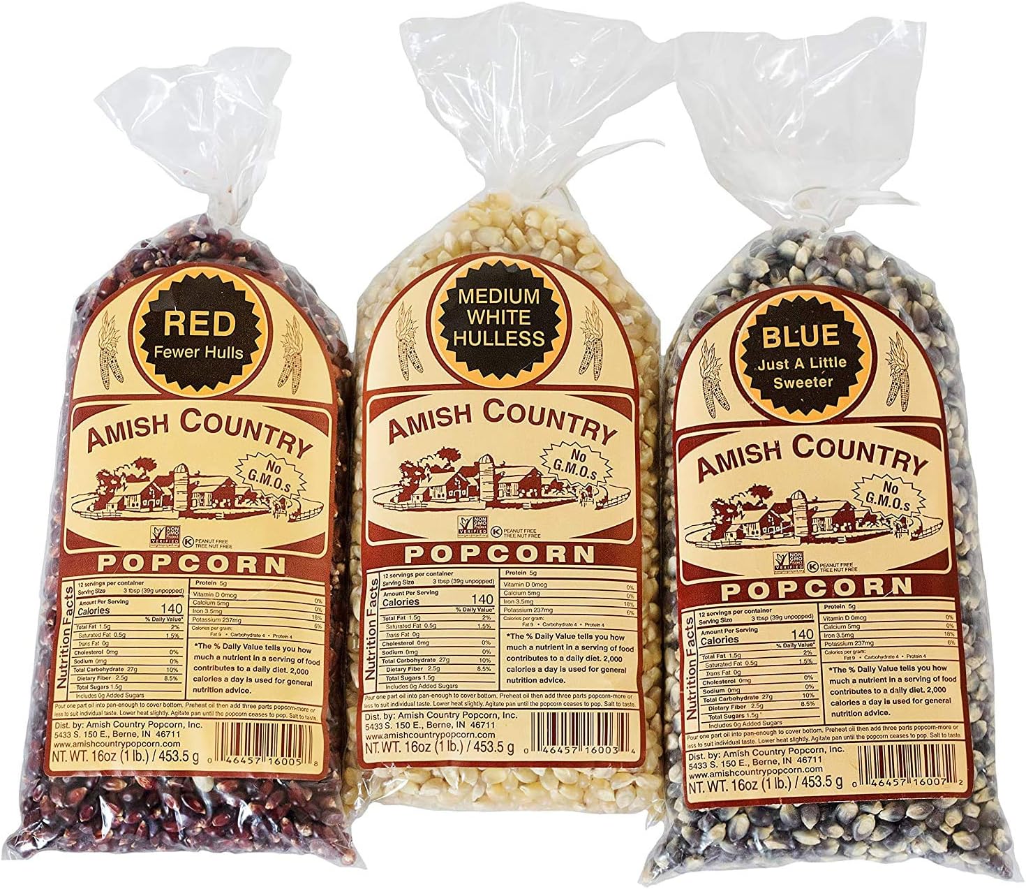 Amazon.com: Amish Country Popcorn | Variety Bundles | 3-1 lb Bags | Red ...