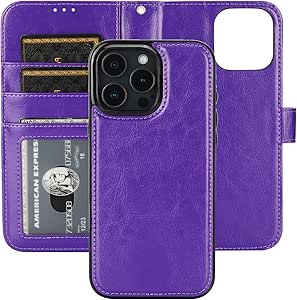Amazon.com: Bocasal Detachable Wallet Case for iPhone 16 Pro Max RFID Blocking Card Slots Holder ...