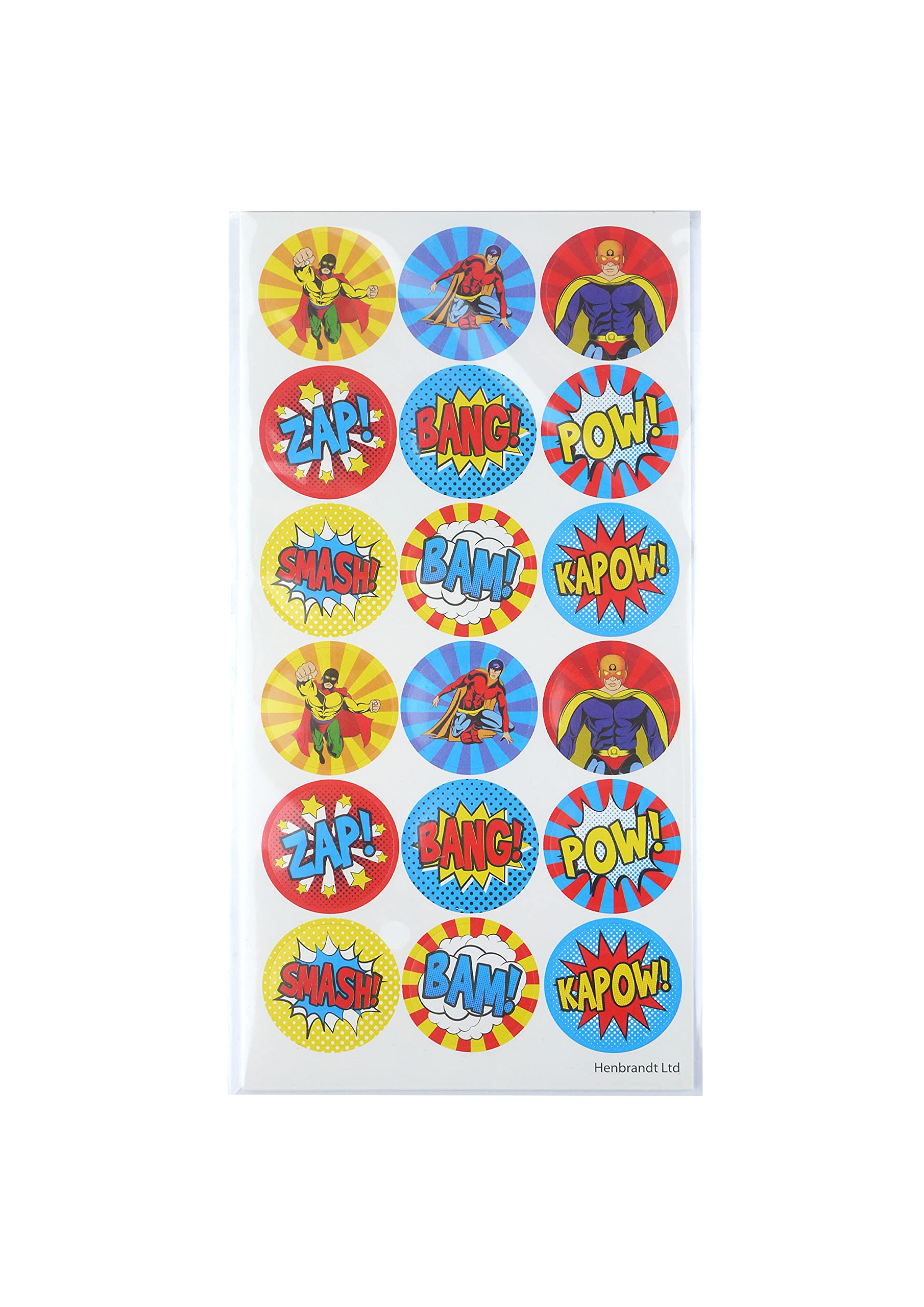 Buy Henbrandt Large Superhero Stickers 180 Assorted Super Hero Stickers ...