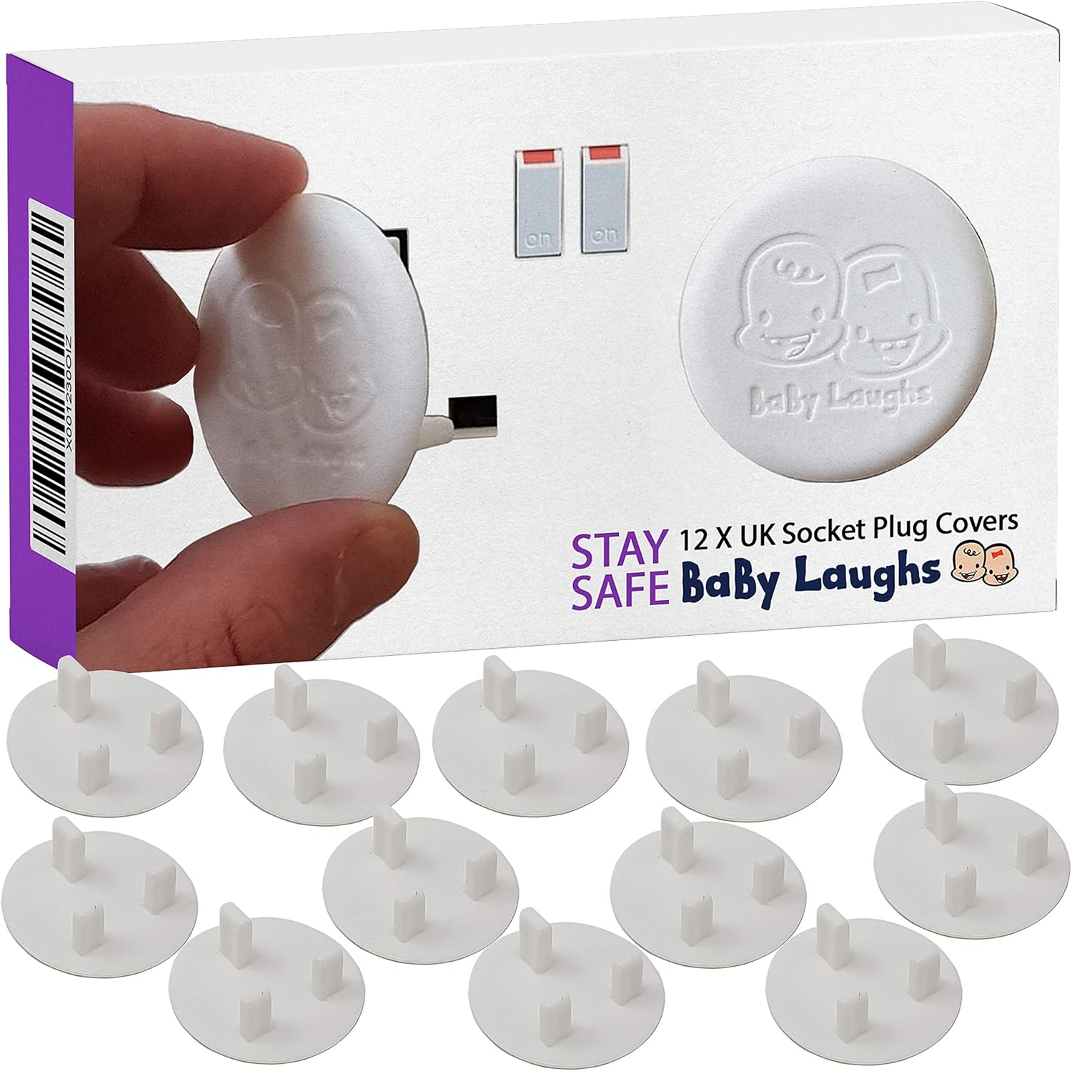 Plug Socket Covers UK for Baby Proofing - 12 Pack Tight Fit Waterproof ...