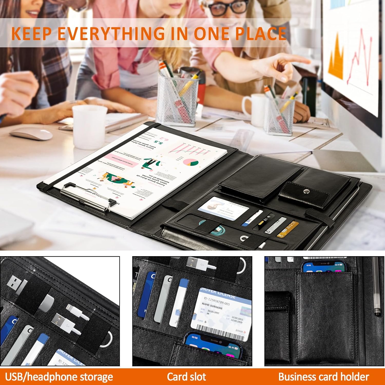 Portafolio Organizador, Padfolio para mujer, carpeta portafolio con ...