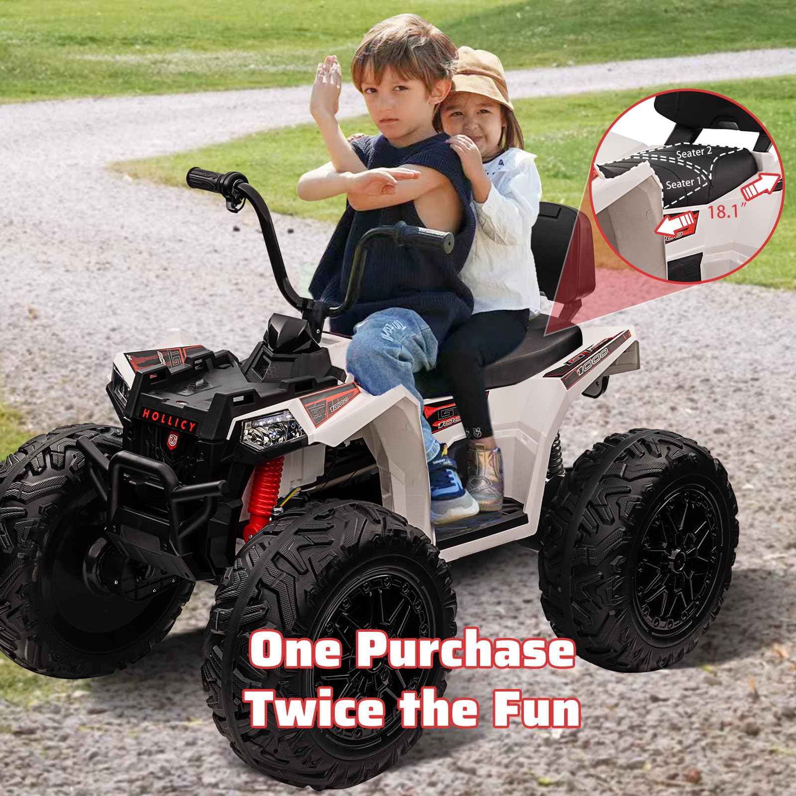 Snapklik.com : 24V Kids ATV, Two Seater Ride On Car 4WD Quad Electric ...