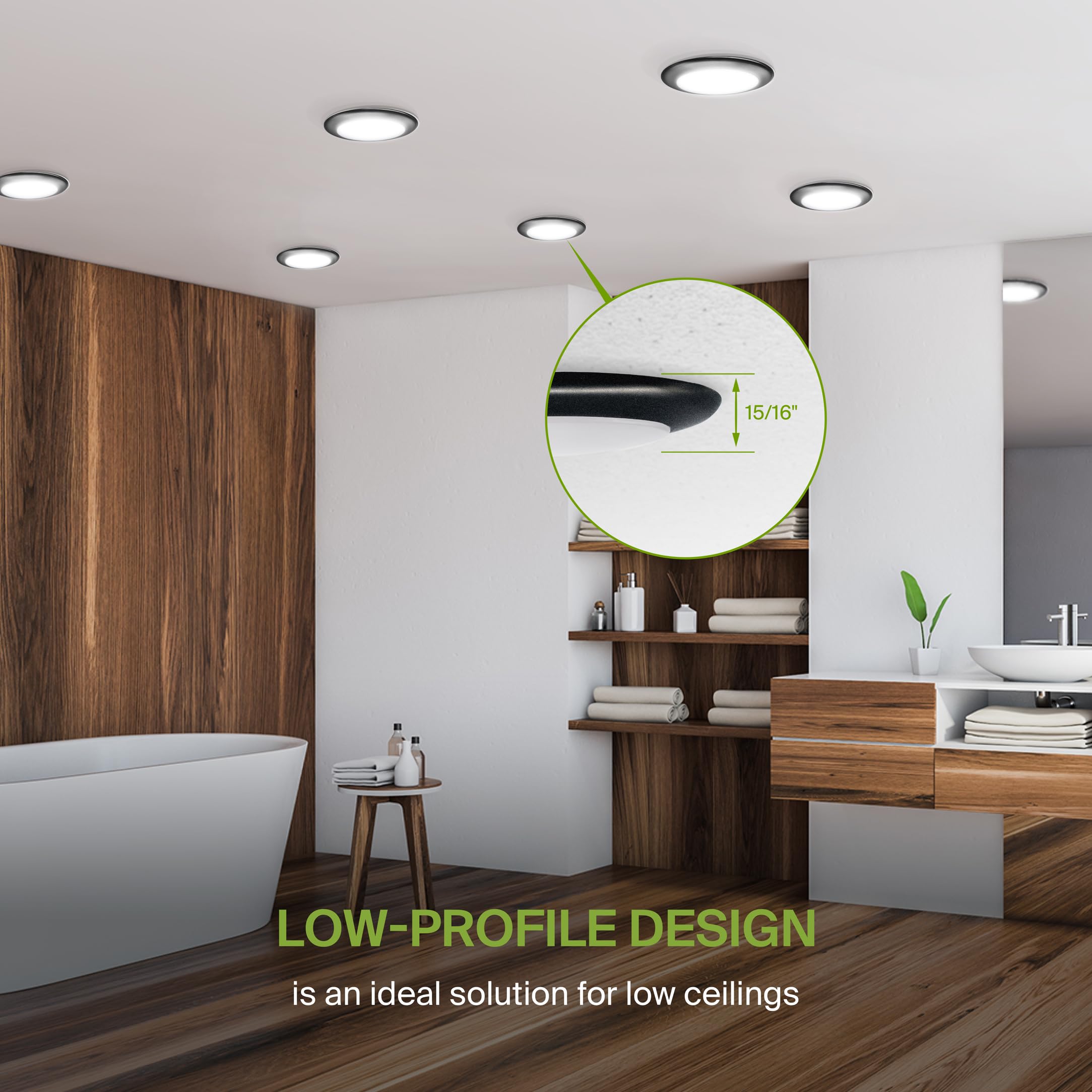 Snapklik.com : 6 Pack LED Disk Lights 6 Inch, 15W 5CCT 2700K-5000K ...