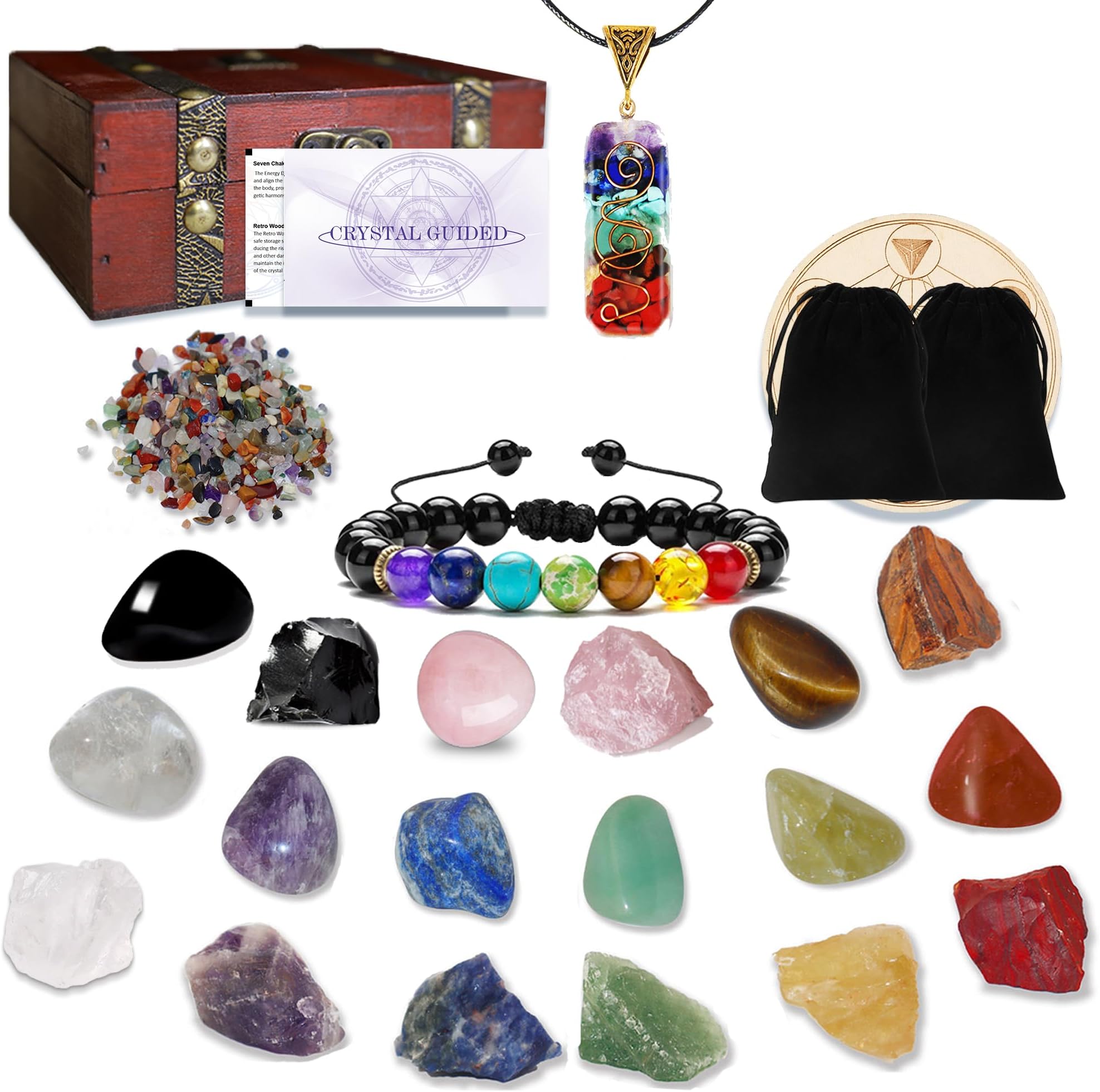 Amazon.com: HELIOS CHAKRA 42 PCS - Crystals and Healing Stones for 9 ...