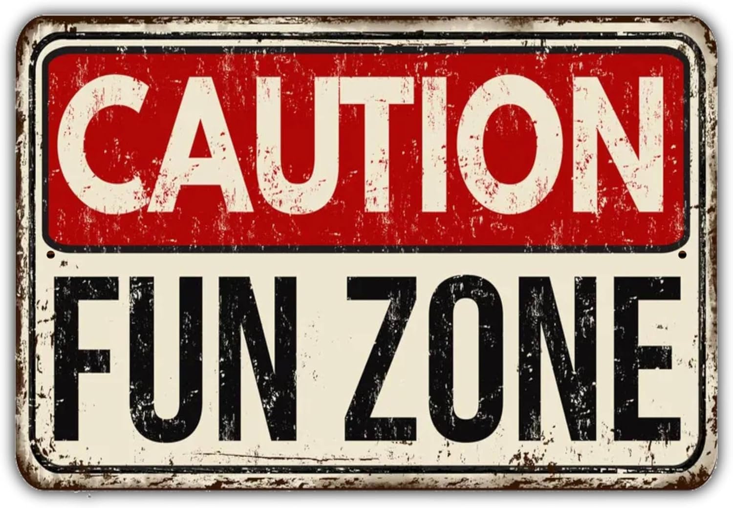 Amazon.com: Caution Fun Zone Sign Vintage Retro Rustic Patio Home Decor ...