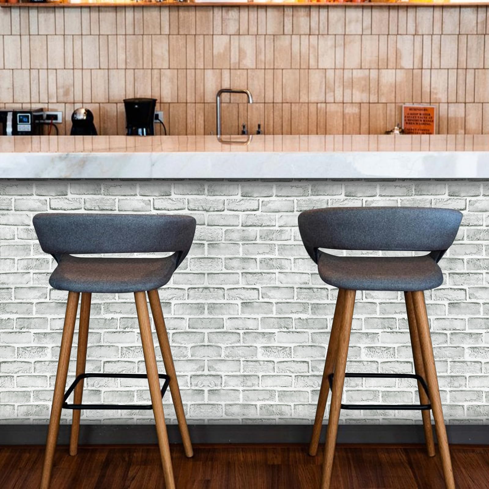 Snapklik.com : Brick Wallpaper Peel And Stick Light Grey Faux Brick ...