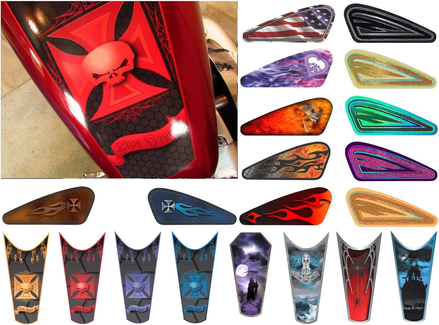 Amazon.com: Motorcycle Gas Tank Decals/Sets - for Harley Davidson ...