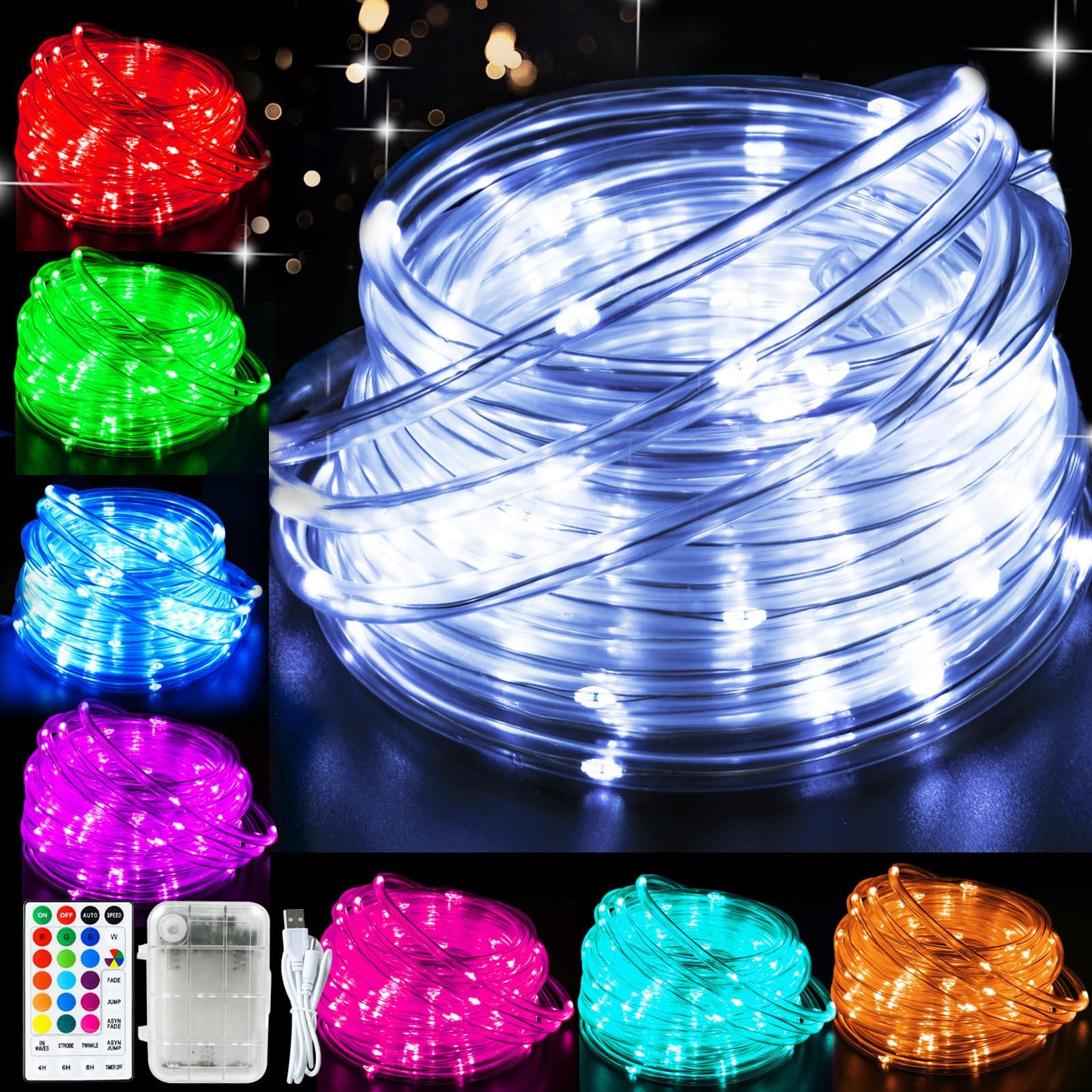Amazon.com: Neon Wire 9ft/3m Tube Rope Battery Powered Flexible ...