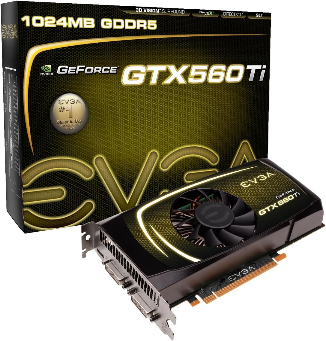 EVGA Nvidia 01G-P3-1560-KR GF GTX 560Ti Graphics Card (1GB, GDDR5 ...