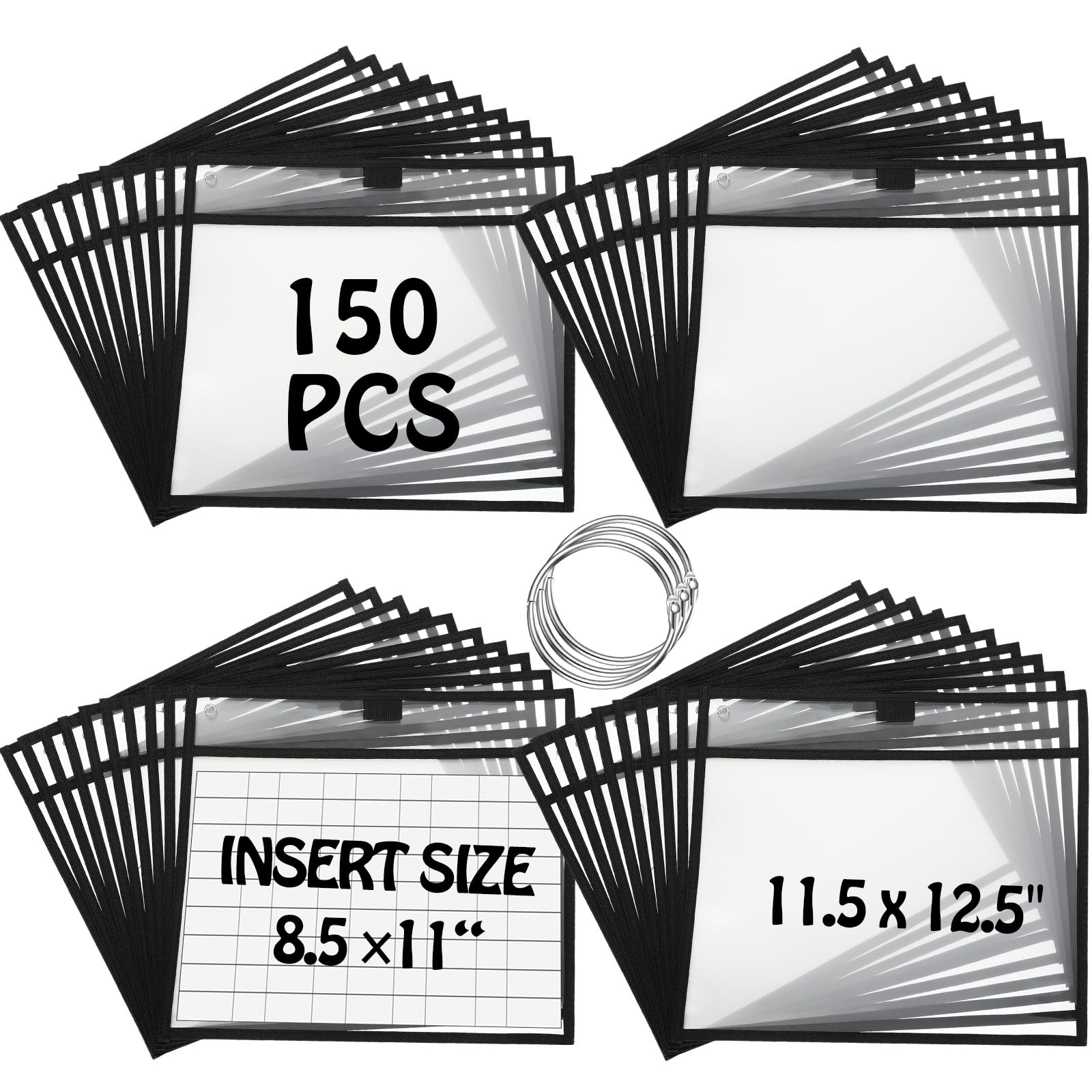 Amazon.com : Teling 150 Pcs Dry Erase Pockets Reusable Job Tickets ...