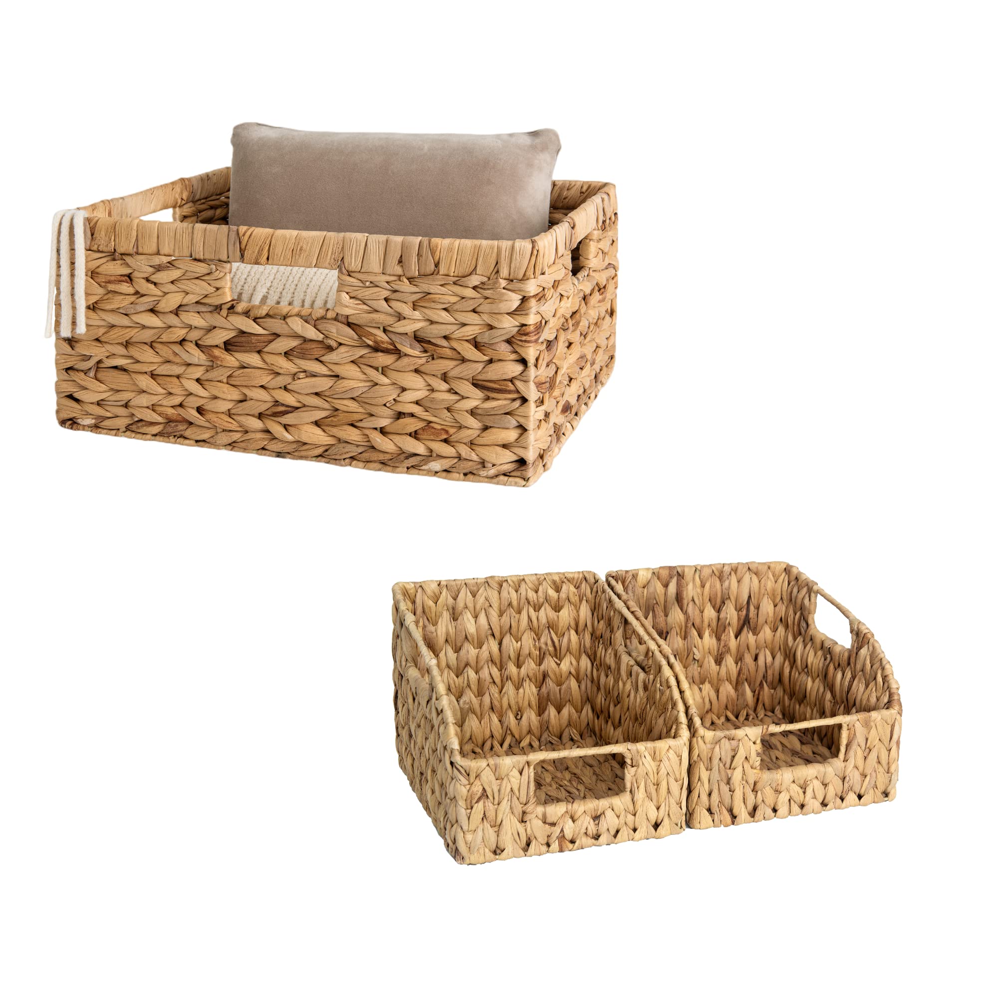 Amazon.com: StorageWorks Water Hyacinth Storage Baskets : Home & Kitchen