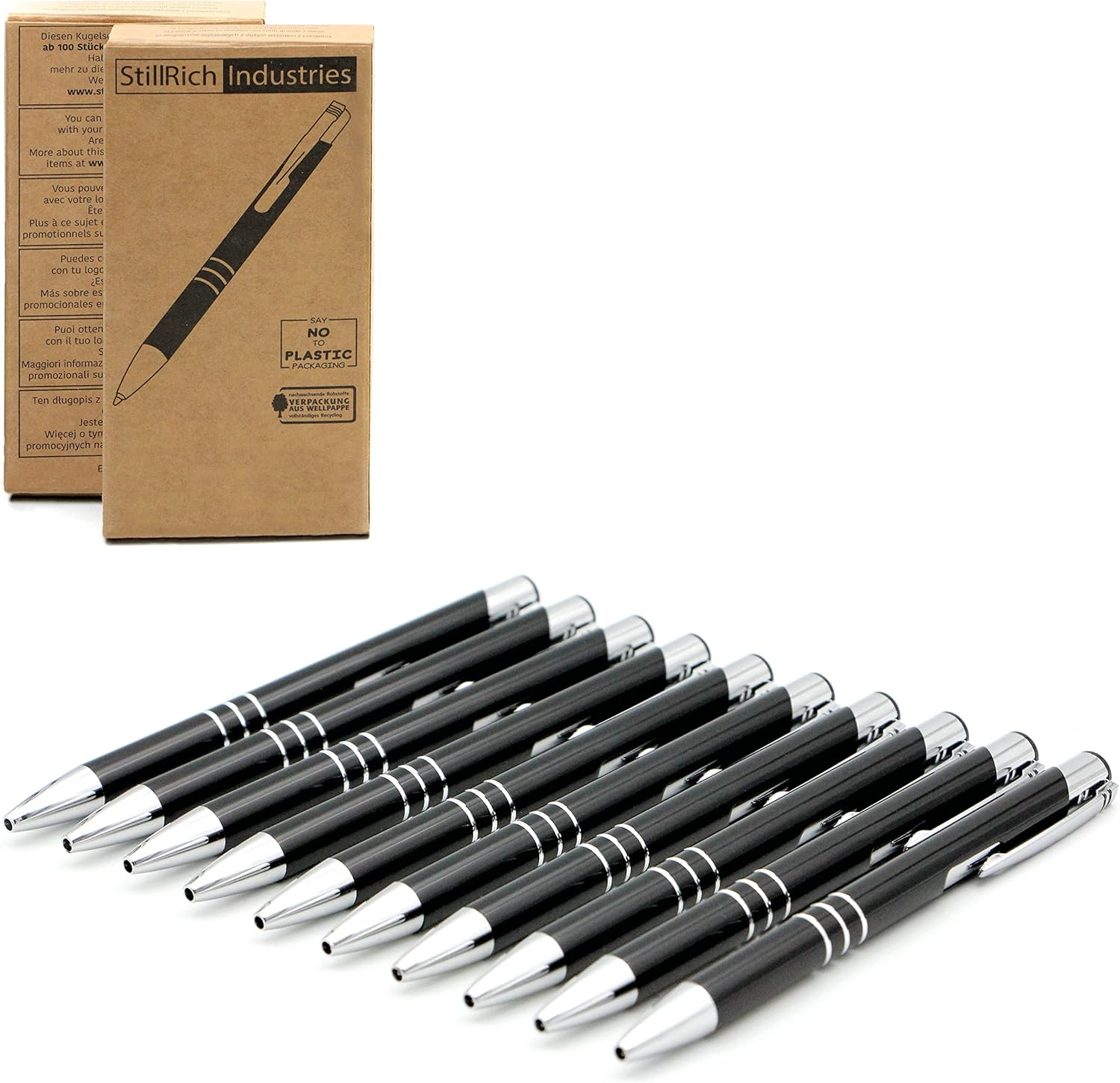 StillRich® 10 Pack Stylos à Bille en Métal - Stylo à Encre Bleue avec ...