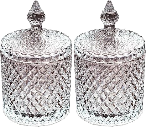 Toolzia 2 pcs Large Glass Jar with Lid, Storage Cans Container Candy ...