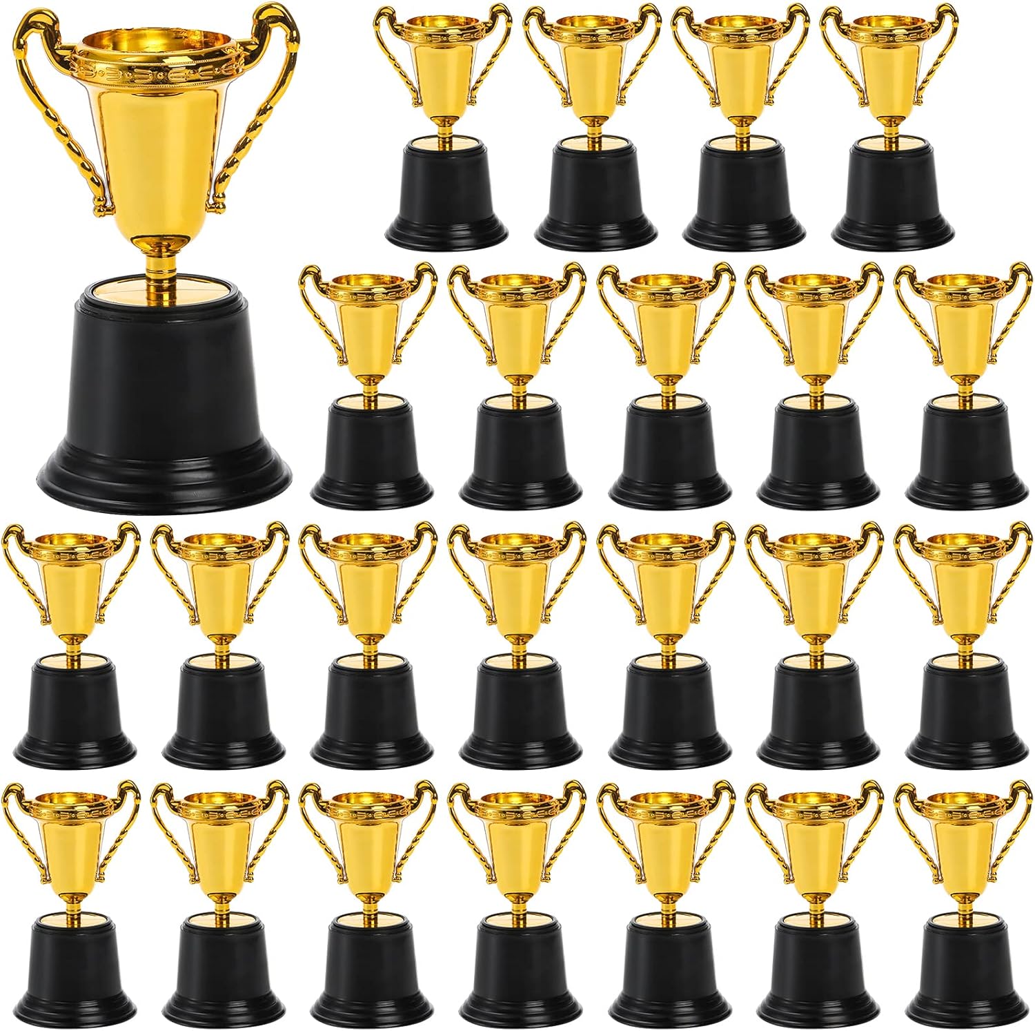 Lawei 24 Pack Mini Gold Award Trophy Cups, 5 Inch Plastic Gold Trophies ...