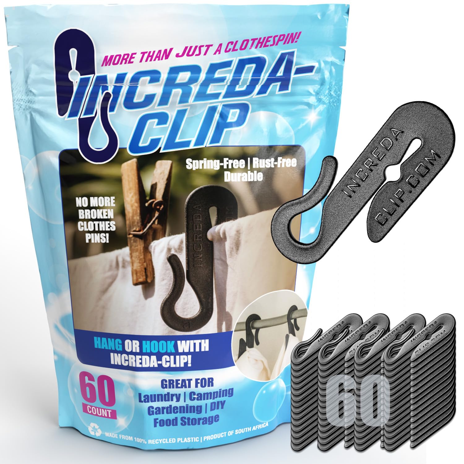 Amazon.com: Increda-Clip Plastic Clothes Pins: Weather-Resistant, Heavy ...