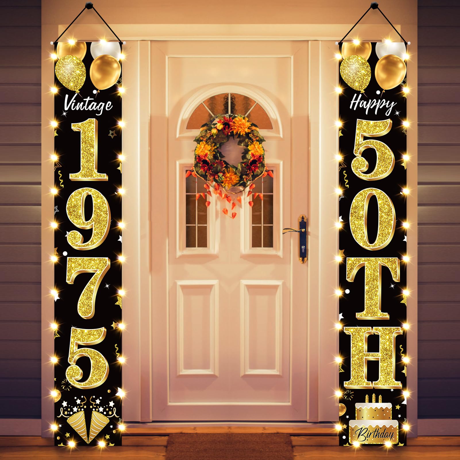 Amazon.com: 50th Birthday Party Banner Lighted Decorations for Men and ...