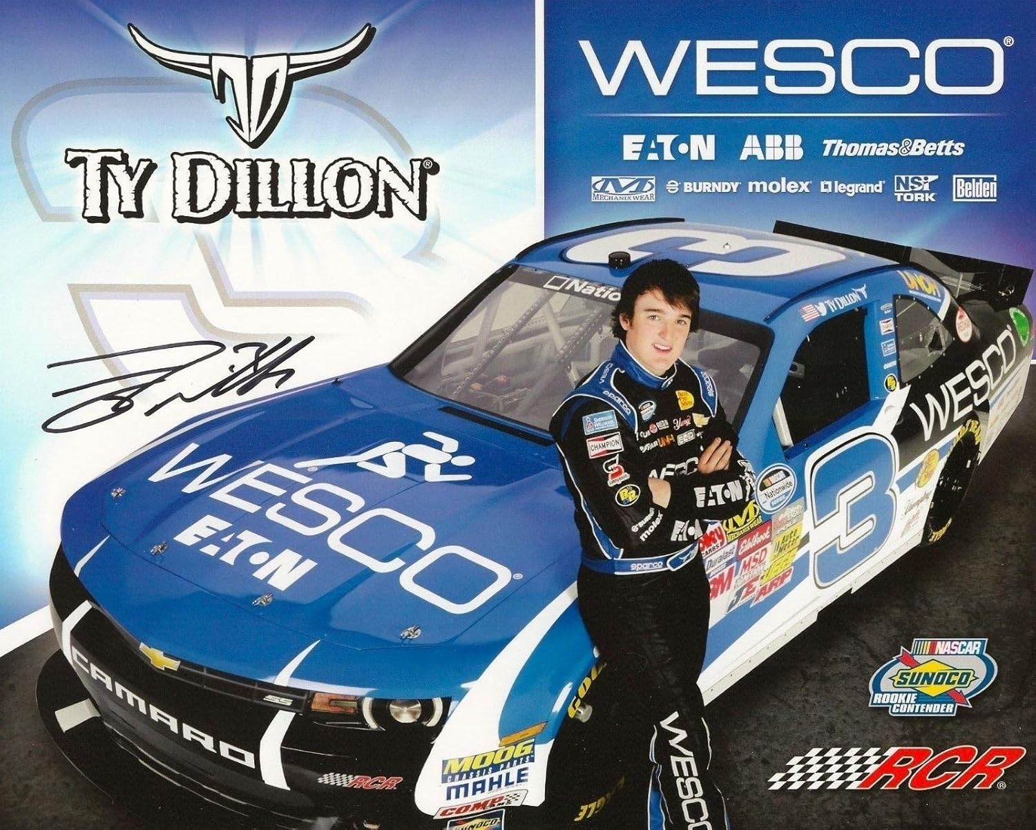 TY DILLON signed NASCAR DRIVER CARD with COA - Autographed NASCAR Cards ...