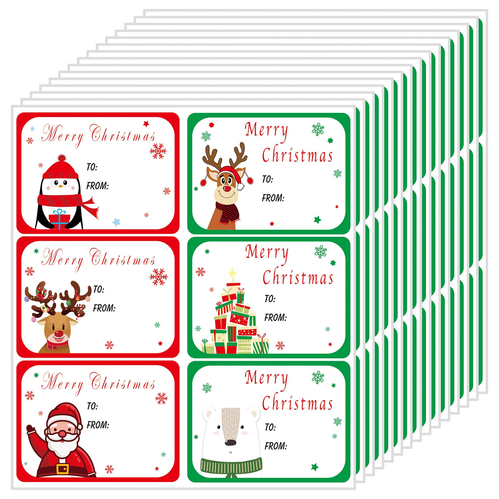 90 pcs Christmas Name Stickers Premium Self Adhesive Gift Tag Stickers ...