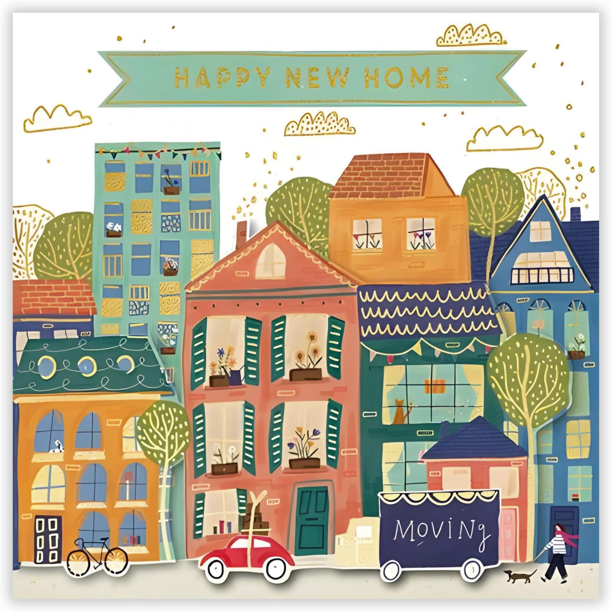 Ling Design New Home Congratulations Card - Little Car Loaded Up for ...
