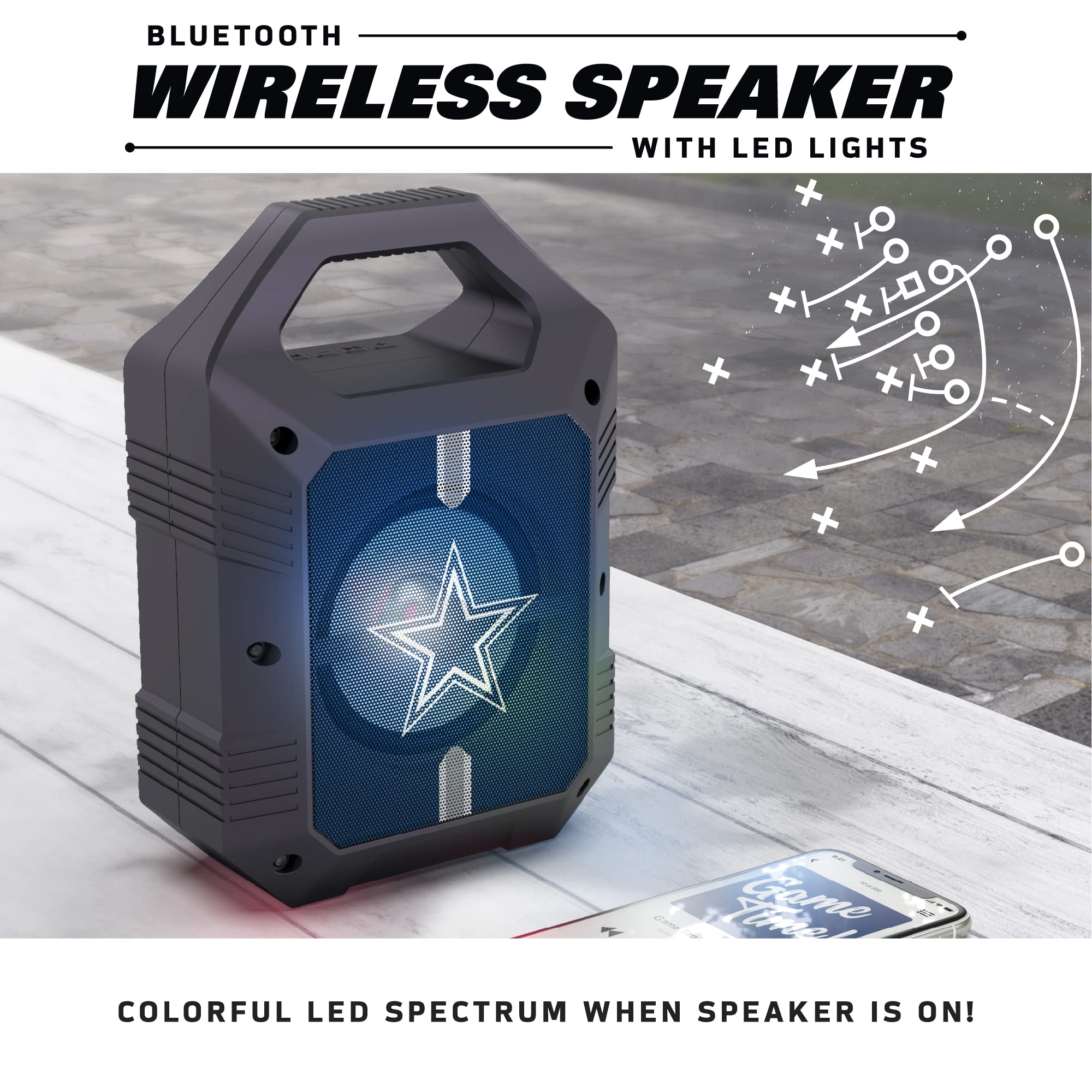 Snapklik.com : SOAR NFL ShockBox XL LED Wireless Bluetooth Speaker