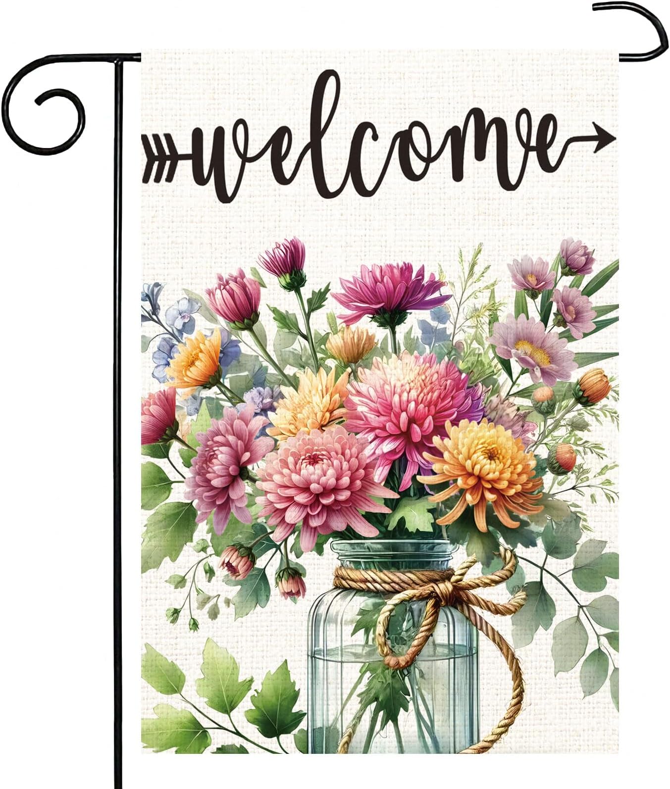 Amazon.com : Spring Summer Floral Welcome Garden Flag, Seasonal Welcome ...