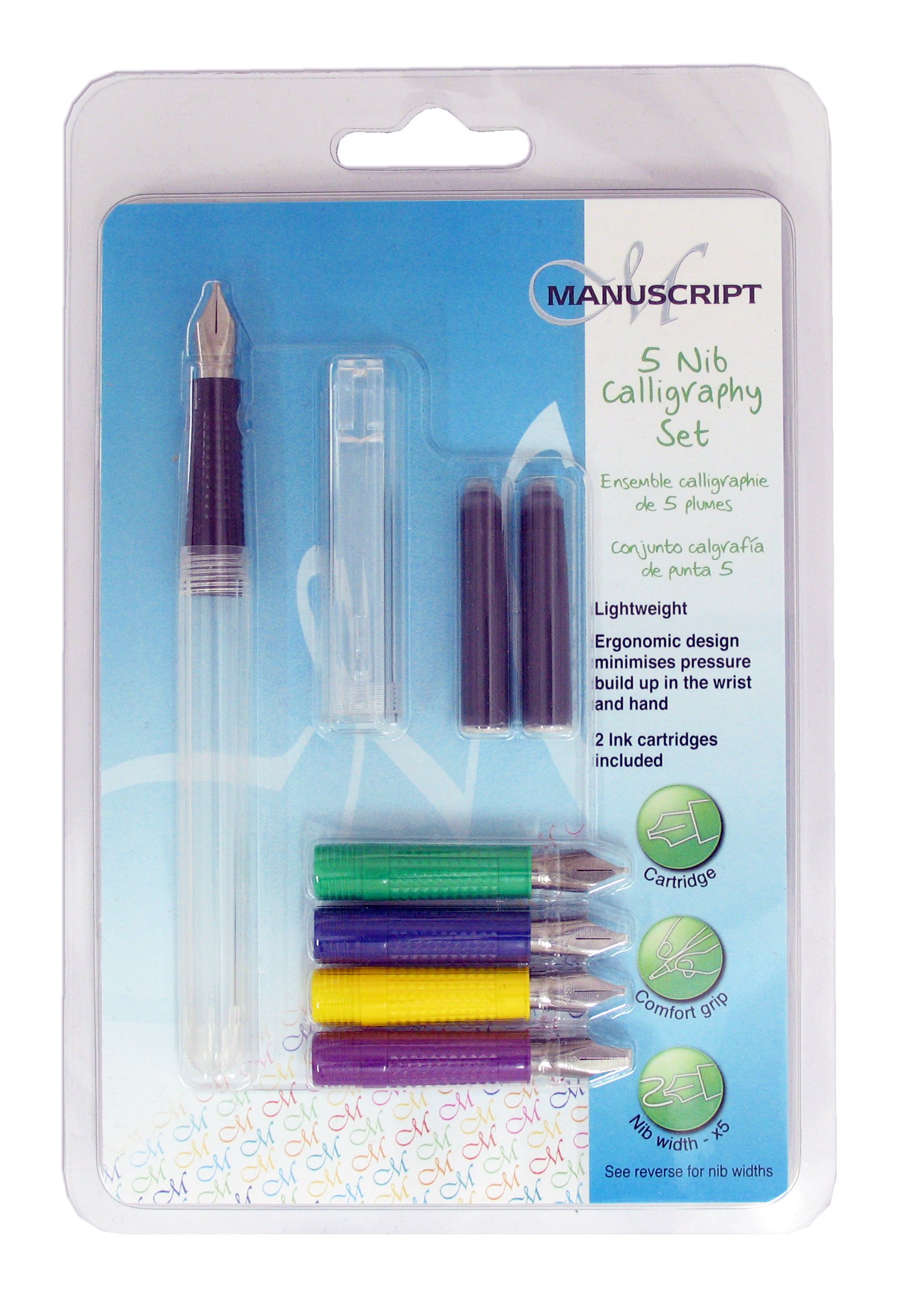 Amazon.com : Manuscript 6 Nib Calligraphy Set with Ink Cartridges ...