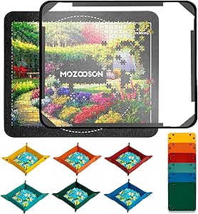Amazon.com: MOZOOSON Jigsaw Puzzle Board with 6 Sorting Trays & Felt ...