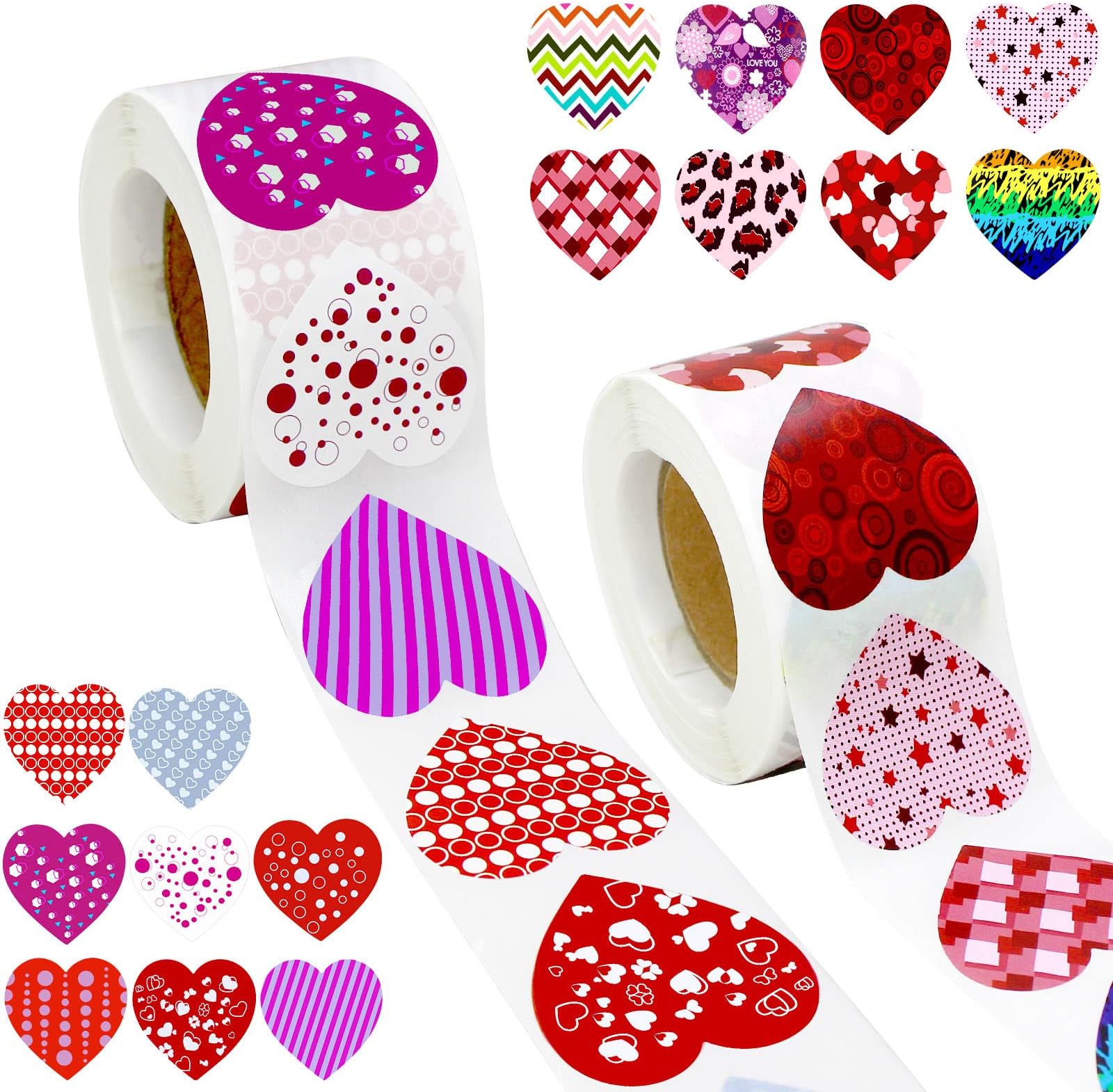 Amazon.com: 150 Pieces Valentine's Day Heart Felt Stickers 1.4inch ...