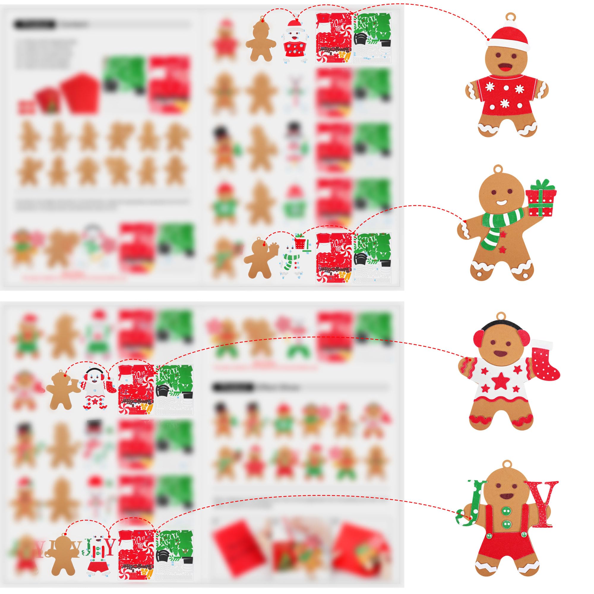 Snapklik.com : Fovths 12 Set Foam Gingerbread Man Ornament DIY ...
