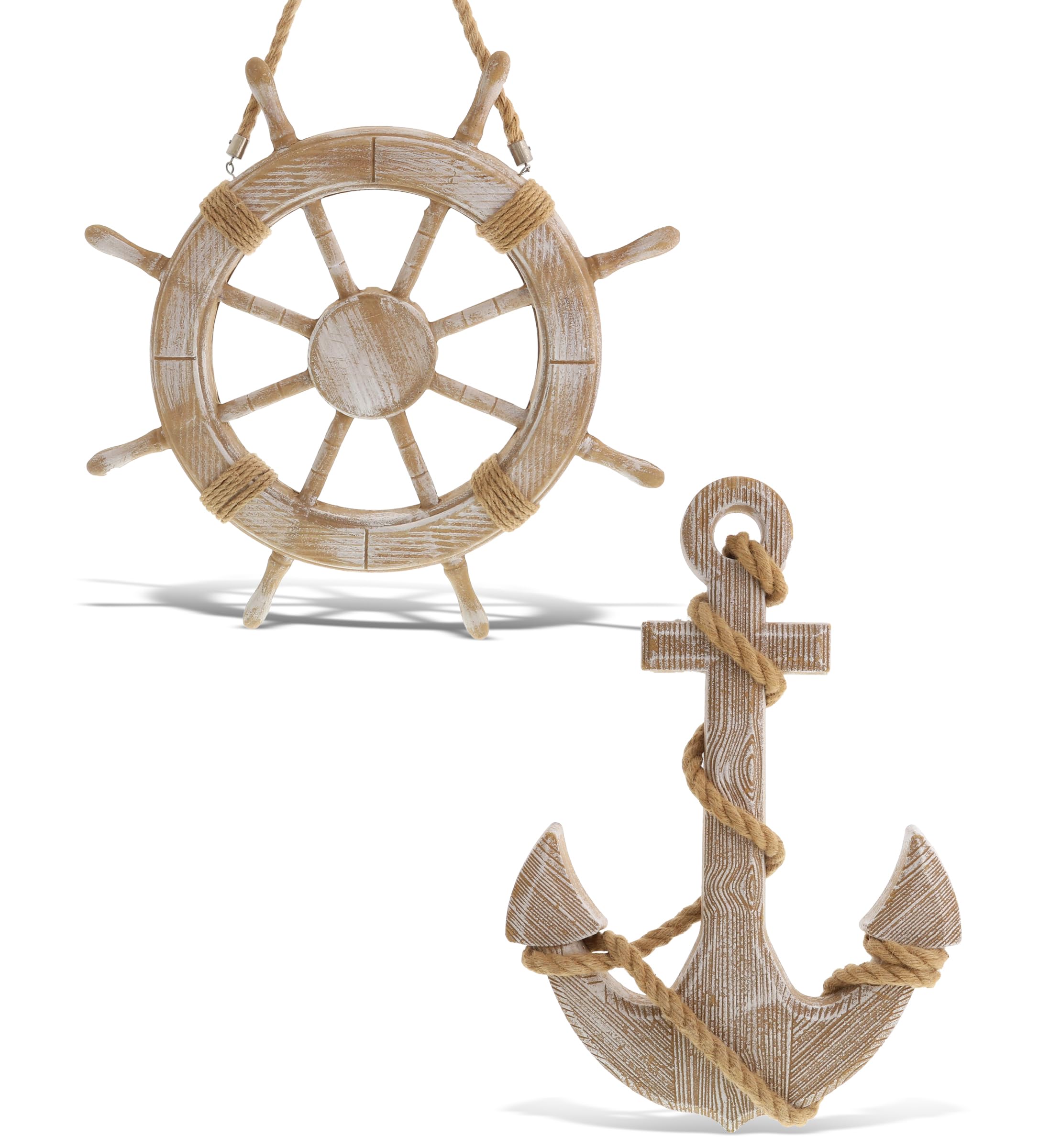Amazon.com: CoTa Global Baja Beach Wall Decor Anchor and Ship Wheel Set ...
