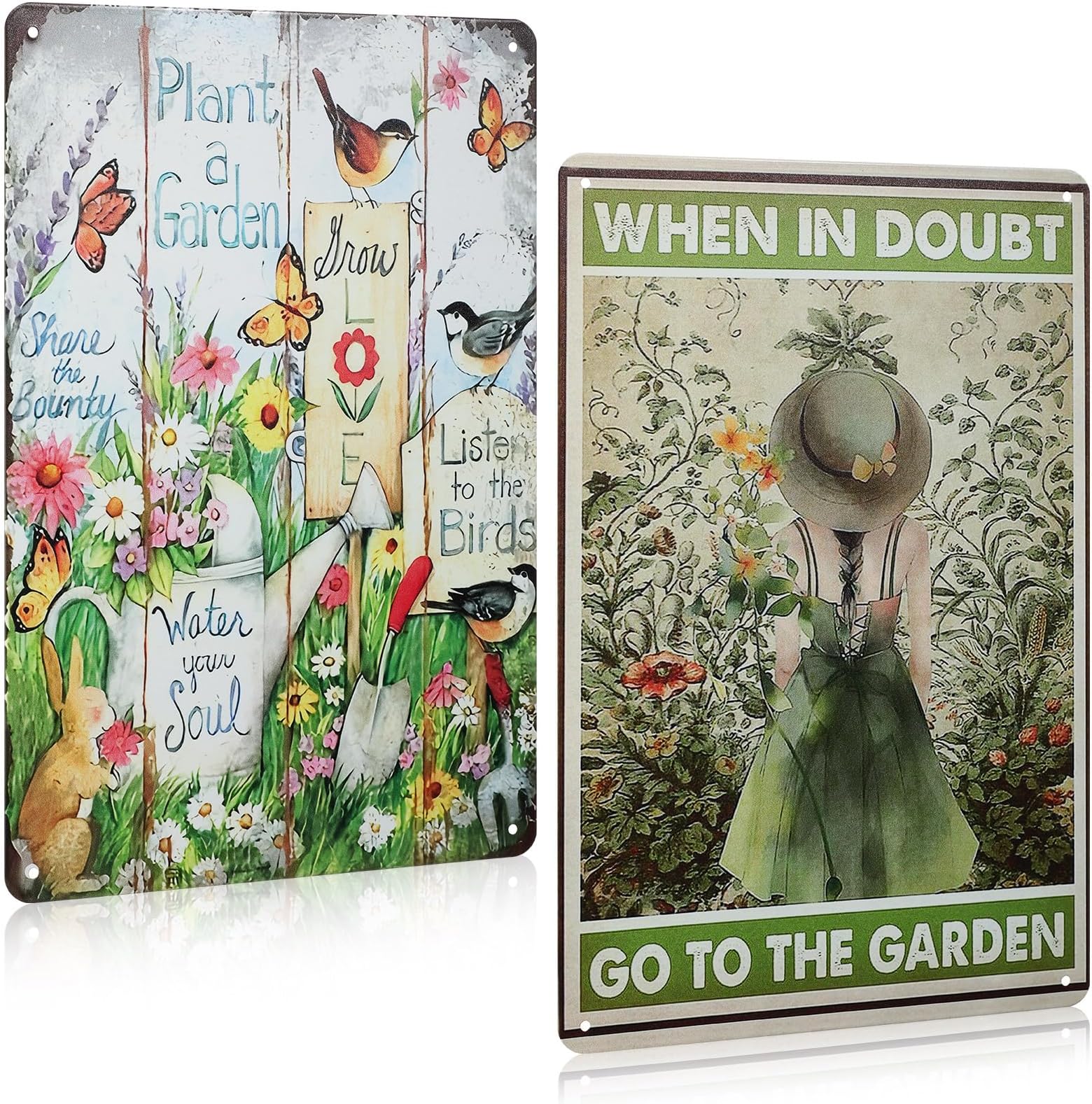 Amazon.com : Cusde Vintage Garden Signs Decorative Outdoor Enjoy The ...