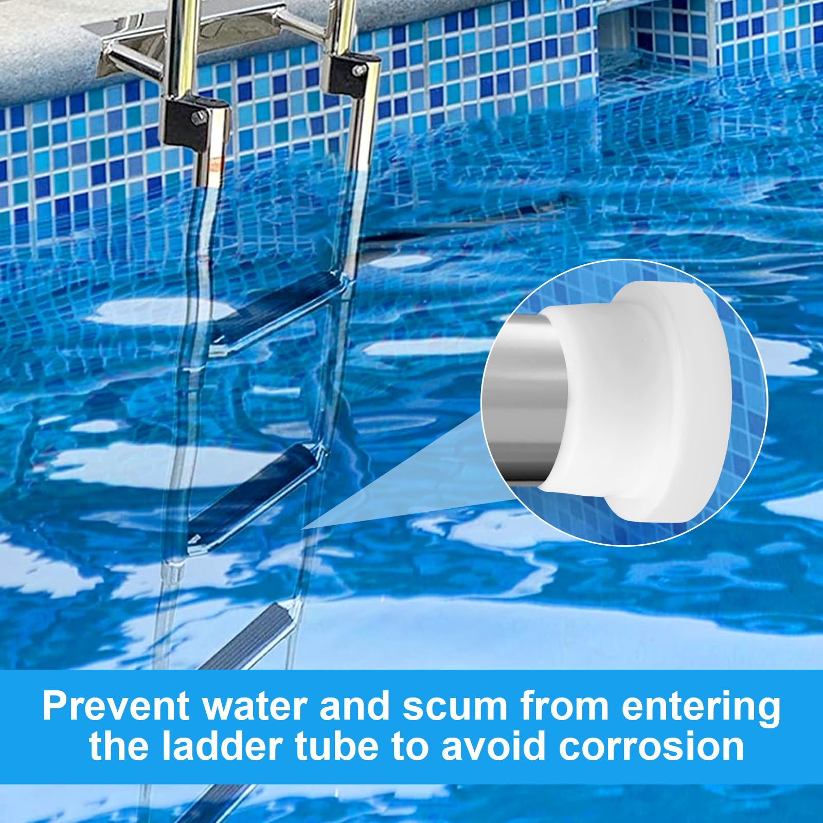 Snapklik.com : Pool Ladder Bumpers For Inground Pools - 2 Pack Rubber ...