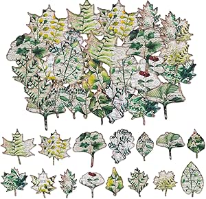 45PCS Vintage Leaf Stickers,Special Shaped Leaf Collection Stickers for ...