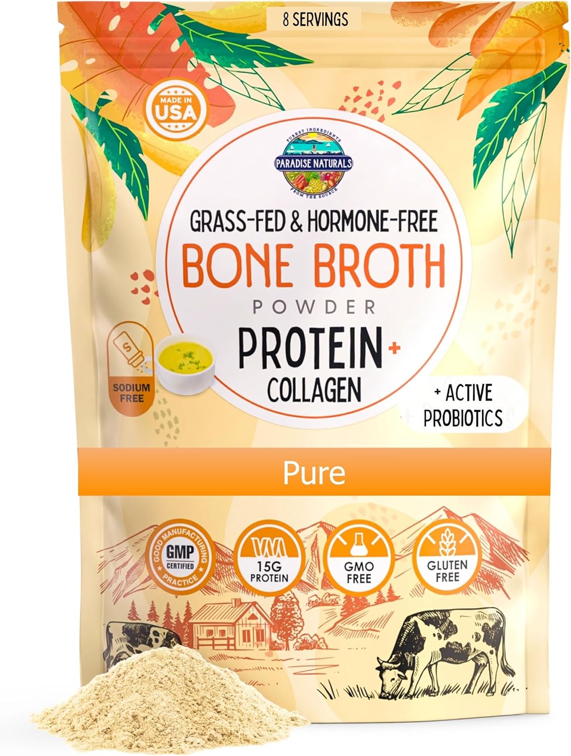 Amazon.com: Paradise Naturals 100% Grass-Fed Organic Beef Bone Broth ...